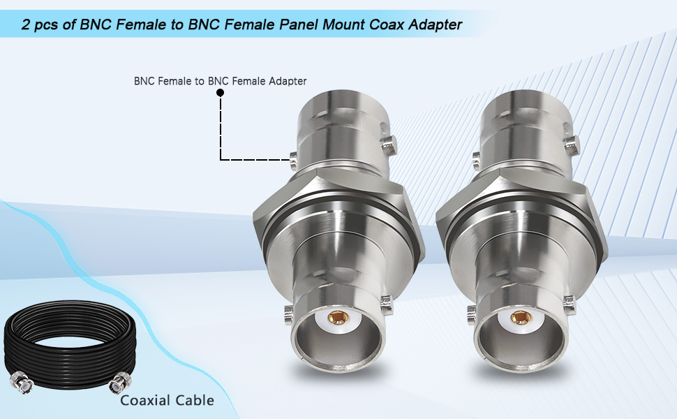 TUOLNK BNC Female Bulkhead Connector BNC Female to BNC Female Panel Mount Coax Adapter for CCTV ...