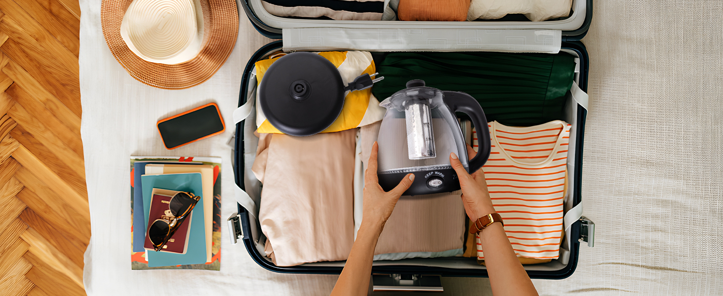 Taylor Swoden Abel - Bouilloire en verre 0% BPA de 1L et 2200W, Bouilloire électrique avec ...