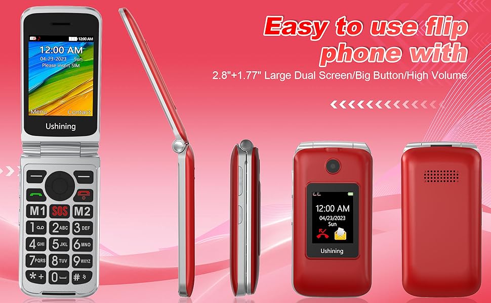 CHAKEYAKE Seniorenhandy Klapphandy Ohne Vertrag, 4G Seniorentelefon mit Groüe Tasten, Dual SIM ...