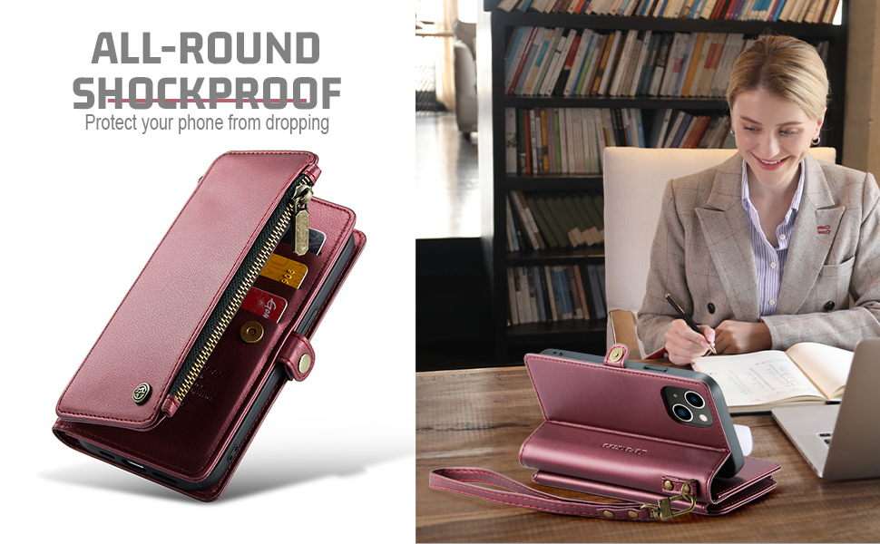 Amazon.com: Defencase for iPhone 13 Mini Case, RFID Blocking for iPhone 13 Mini Wallet Case for ...