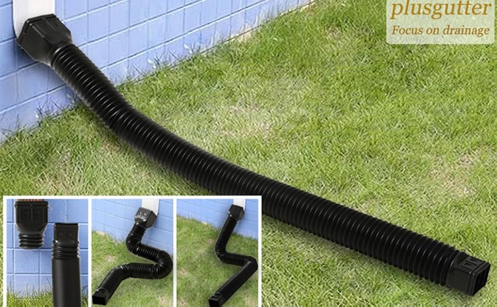 Amazon.com : Garloy Rain Gutter Downspout - Flexible Drain Spout ...