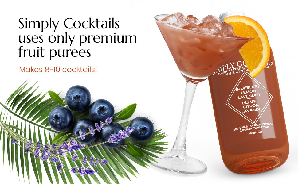 Amazon.com : Simply Cocktails Blueberry Lemon Lavender Cocktail Mixer. Perfect for Craft ...