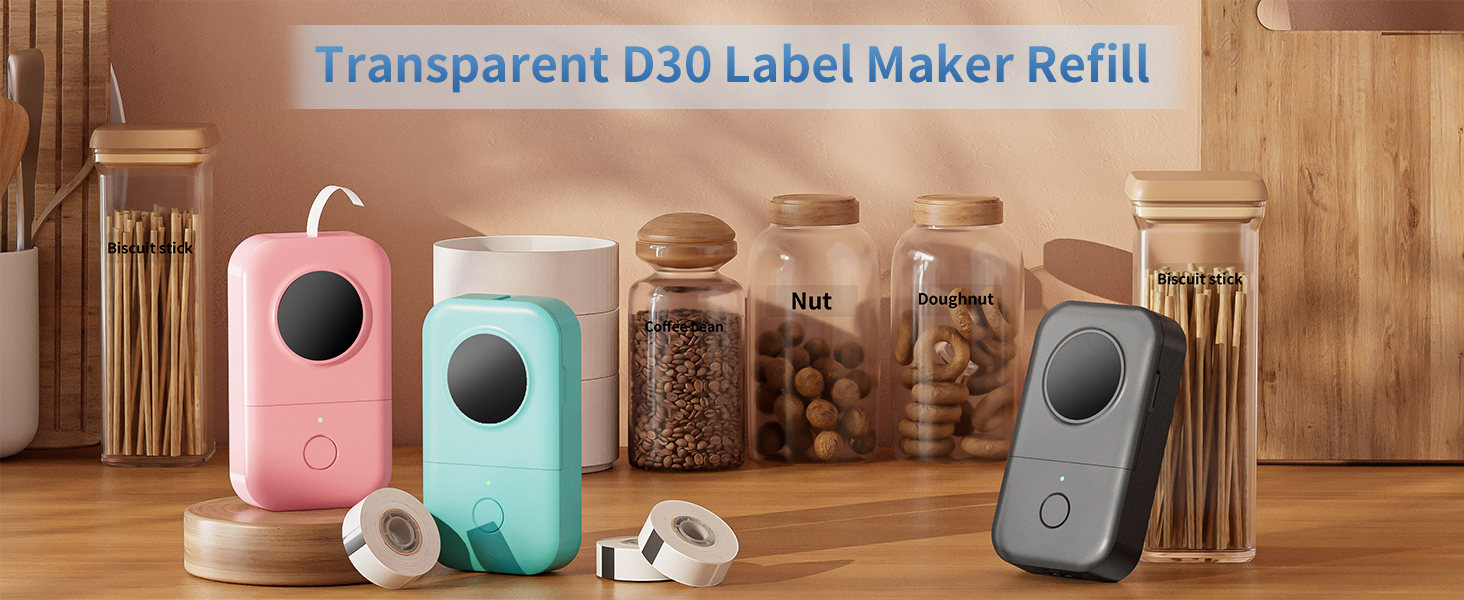 Amazon.com : D30 Label Tape, Clear Printable Labels Compatible with ...