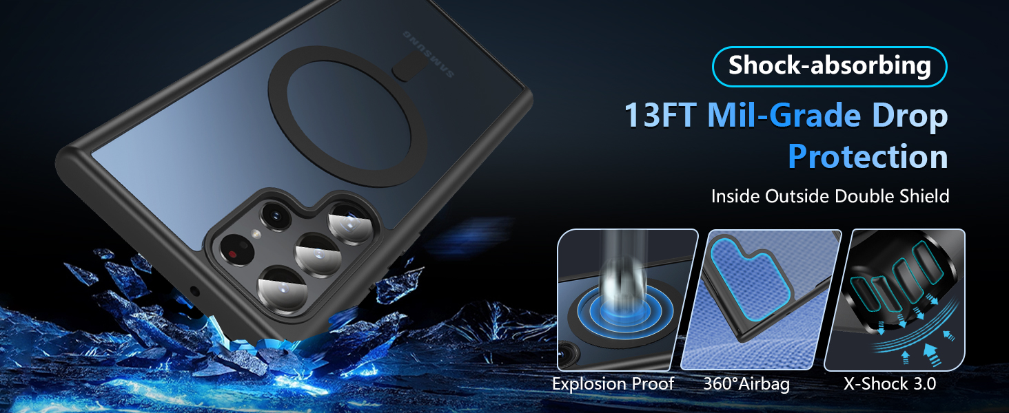 Amazon.com: OWKEY Case for Samsung Galaxy S22 Ultra,Magnetic Galaxy S22 Ultra 5G Phone Case ...