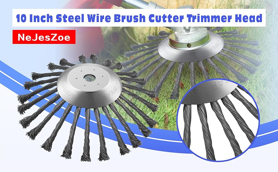 Amazon.com: NeJesZoe 10 inch Unbreakable Steel Wire Weed Brush Cutter ...