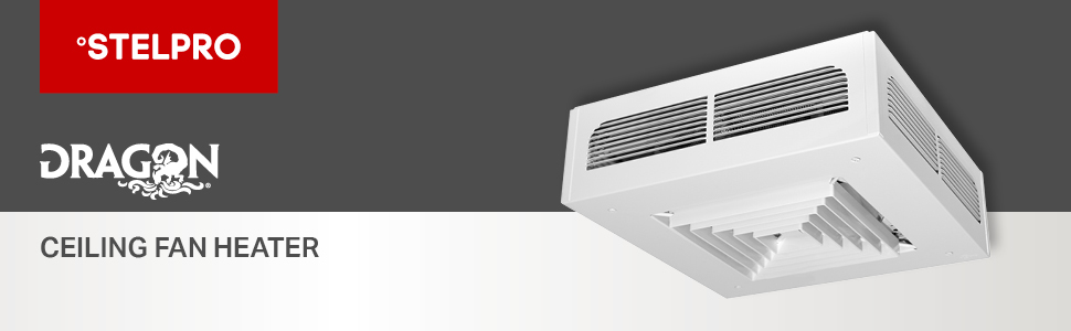 Stelpro DRI0521W Dragon Ceiling Fan-Forced Heater – 5,000W Electric Ceiling-Mounted Unit, 240V ...