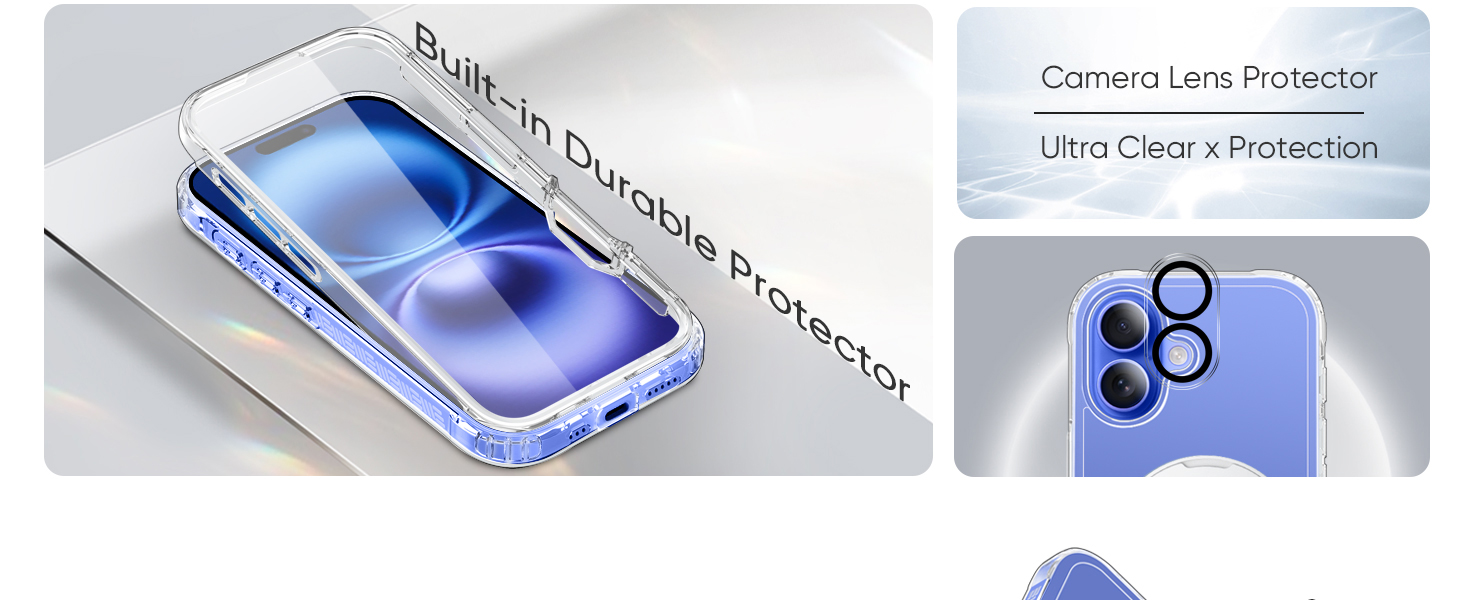 Amazon.com: BANLEA for iPhone 16 Case, Built-in Screen Protector & Seamless Stand, with Camera ...