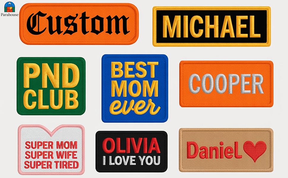 Amazon.com: Custom Embroidered Name Patches – Personalized Iron-On, Sew-On & Hook & Loop Patches ...