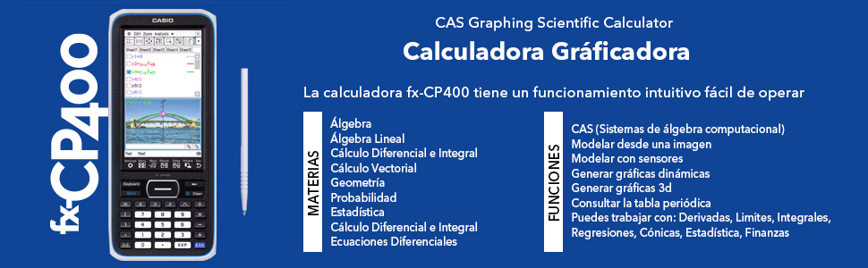 Casio ClassPad II fx-CP400 Calculadora Graficadora con CAS y Pantalla táctil en Color : Amazon ...