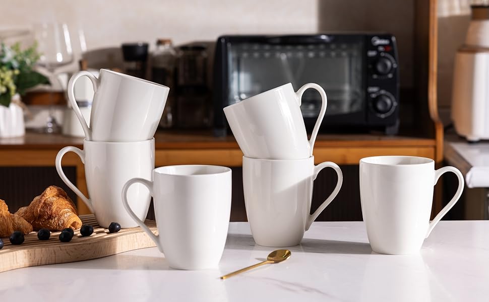 Amazon.com: AmorArc 12oz Off White Coffee Mugs Set of 36, Ceramic ...