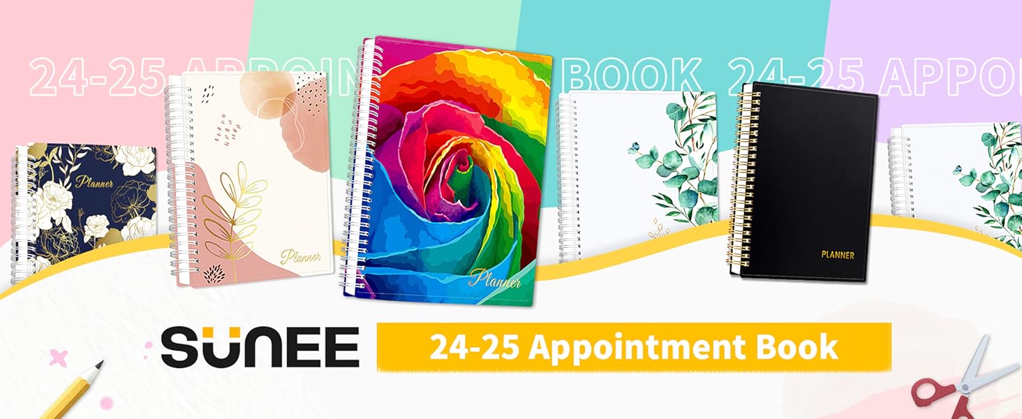 Amazon.com : SUNEE 2024-2025 Appointment Book, Quarter-Hourly, Weekly & Monthly - from August ...