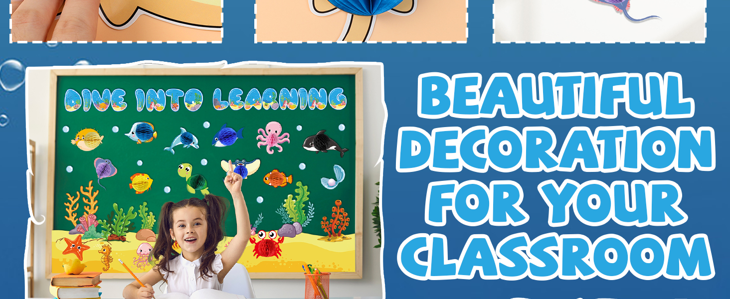 Amazon.com : Back to School Ocean Bulletin Board Classroom Decorations ...