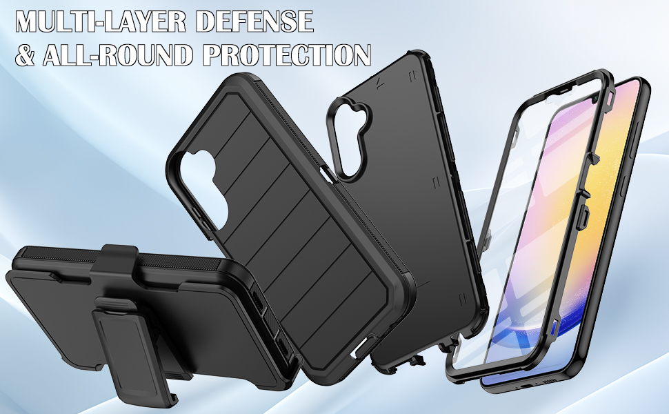 Amazon.com: KECAI for Samsung Galaxy A25 5G Case with Belt Clip Holster,Built-in Screen ...