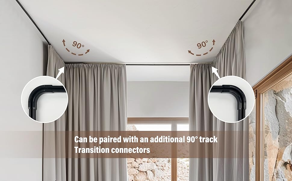 Amazon.com: Hoeflife Ceiling Curtain Track, Curtain Track Ceiling Mount, Room Divider Curtain ...