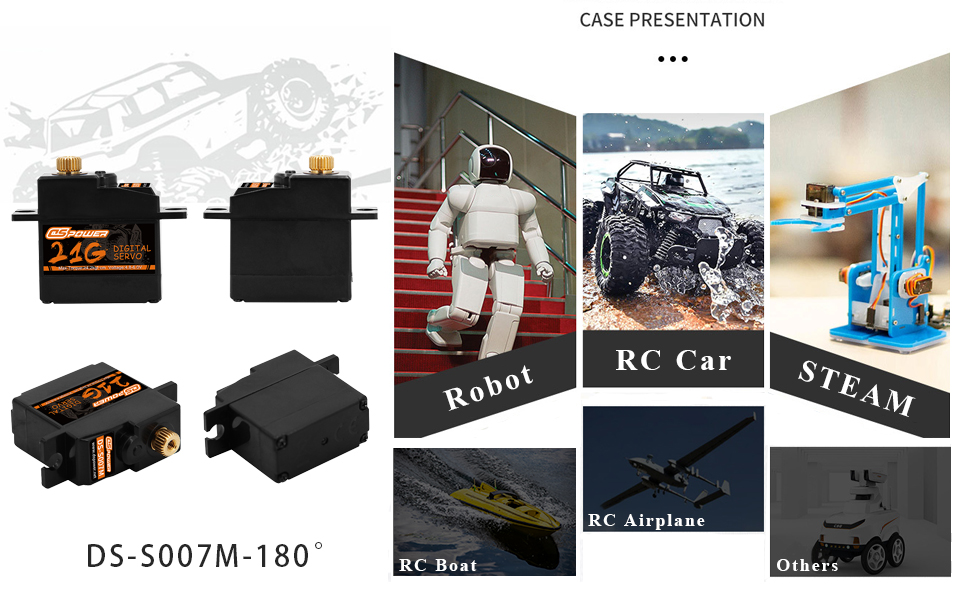 Amazon.com: DSPOWER 2PCS 21G Mini Digital Servo, Steering Gear Full Metal Gear Micro RC Servos ...