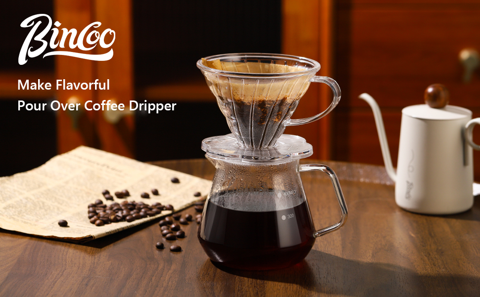 Amazon.com: Bincoo Pour Over Coffee Dripper With Handle, Slow Drip Coffee Filter, Pour Over ...