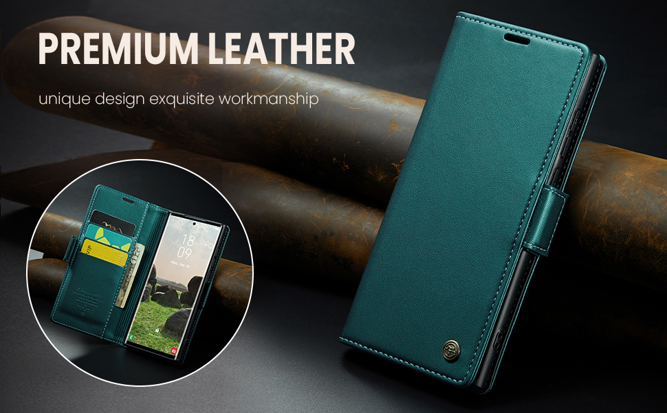 Amazon.com: HAII Flip Wallet Case for Samsung Galaxy S24 Ultra, with RFID Blocking Credit Card ...