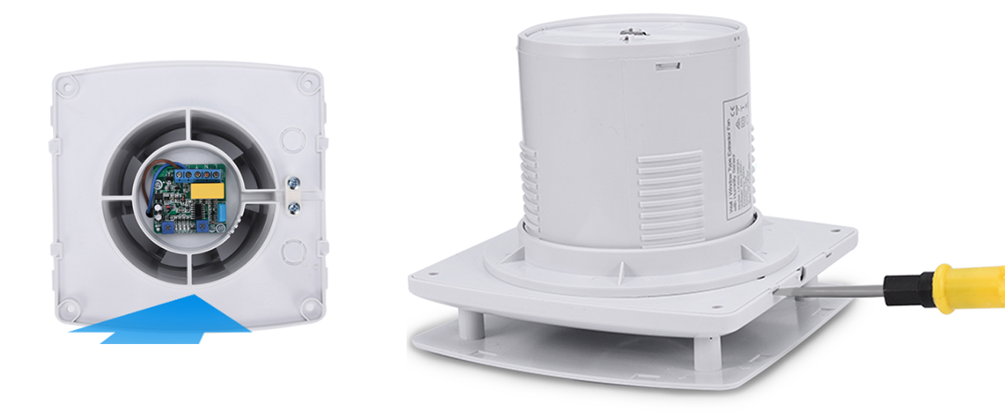 XIIW 4'' 100mm Bathroom Extractor Fan with Humidity Sensor and Timer ...