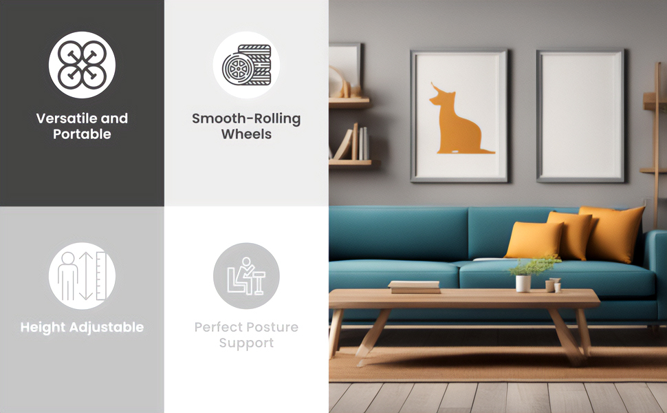 Livzing Height Adjustable Utility Tables for Computer & Laptop ...