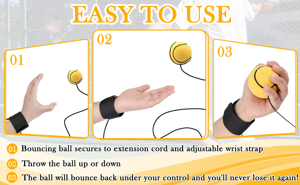 JYNARIX 4 Pieces Ball on a String, return balls on elastic rope, On A ...