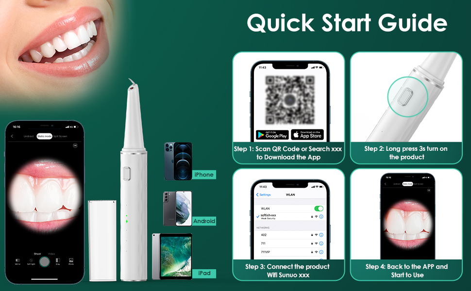 Amazon.com: Teeth Cleaning Kit Plaque Remover for Teeth, Portable ...