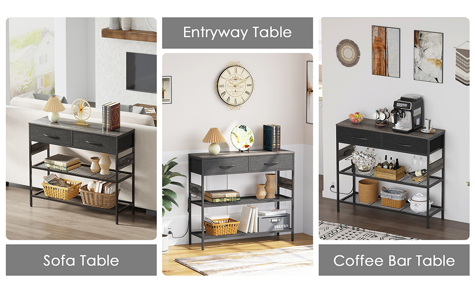 Amazon.com: COTUBLR Console Table with 2 Drawers, 39“ Entryway Table ...