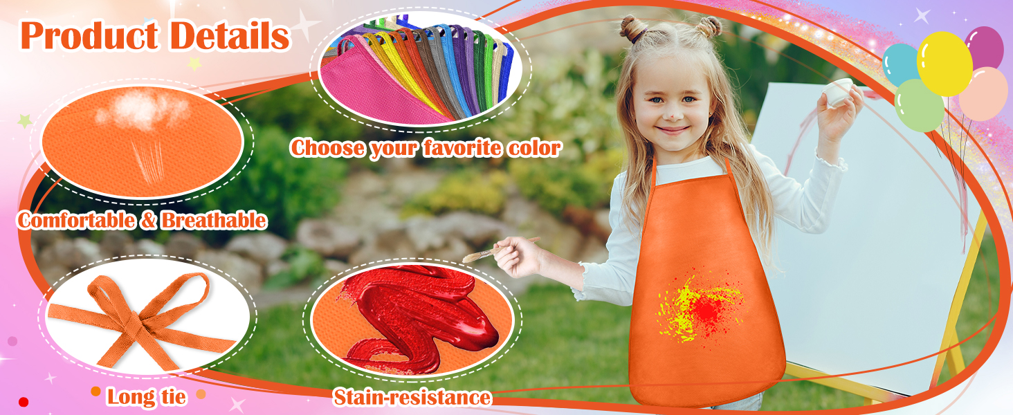 Amazon.com: PLULON 50 Pcs Kids Apron Painting Aprons, Kids Aprons for ...