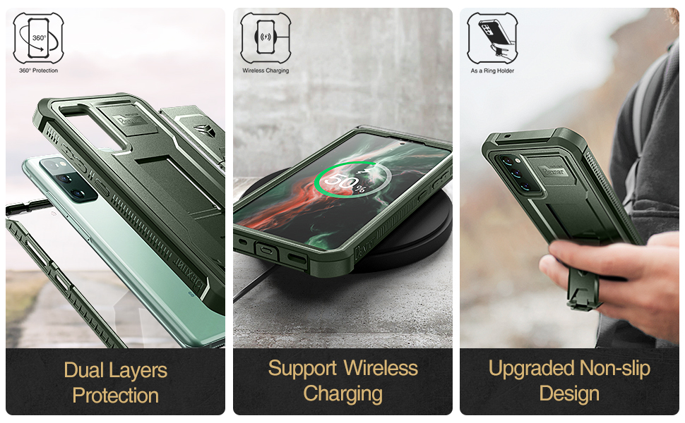 Amazon.com: Dexnor for Samsung Galaxy S20 FE Case, [Built in Screen Protector and Kickstand ...