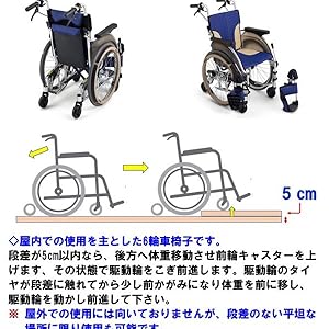 Amazon | MiKi（ミキ）アルミ製自走型車椅子 【新スキット】SKT-500 コンパクト6輪 (シート色：ブルー) | ミキ | 自走用車いす