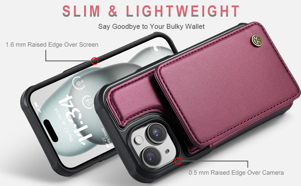 Amazon.com: Vinich for iPhone 15 Wallet Case with Card Holder, RFID Blocking for iPhone 15 Case ...