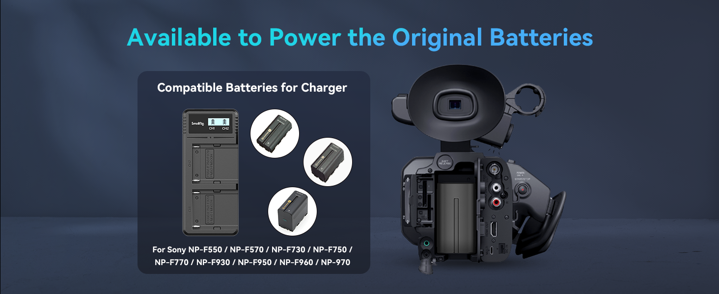 SMALLRIG Batería 7800 mAh Compatible con NP-F970 y Cargador, para Batería Sony NP-F970 (2Pack ...