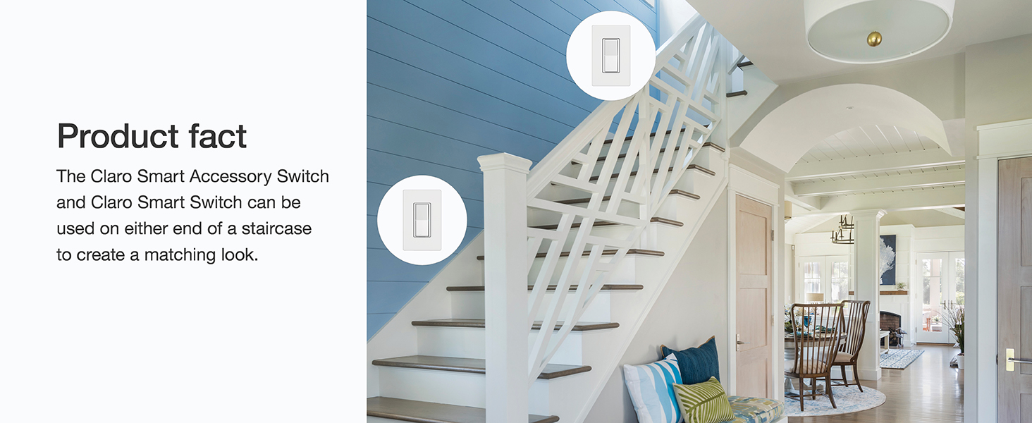 Lutron Caseta Smart Claro Accessory Switch for 3 way – For use only with Diva Smart Dimmer or ...