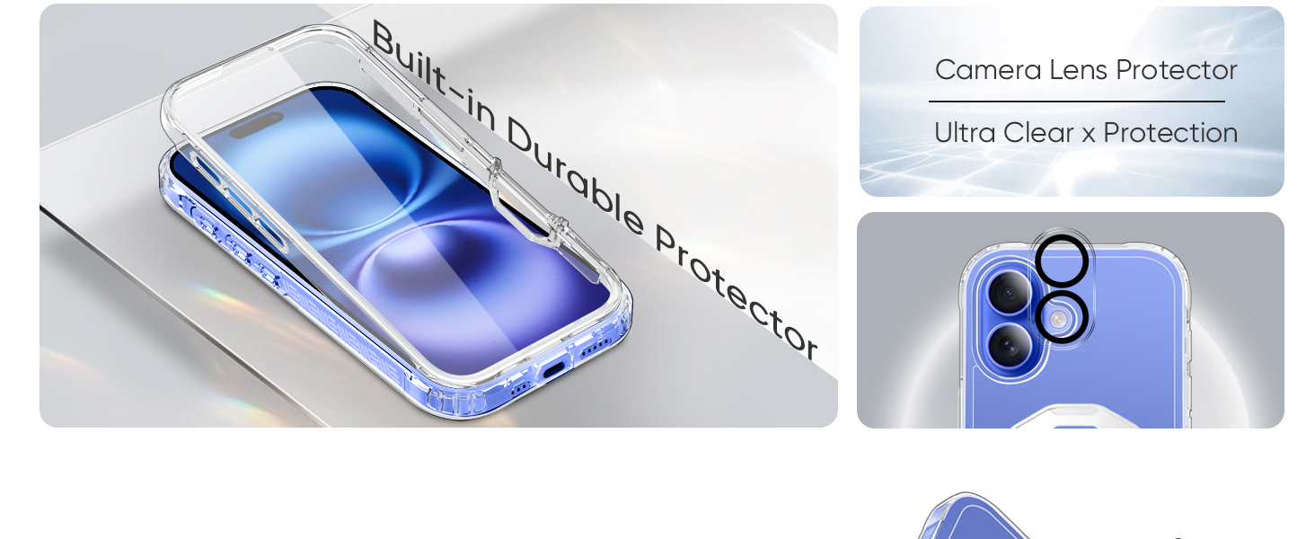 Amazon.com: BANLEA Compatible with iPhone 16 Plus Case, Built-in Screen Protector & Seamless ...