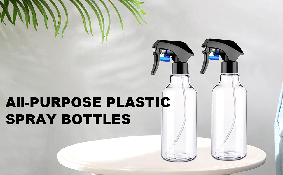 Amazon.com: Plastic Spray Bottles 16.9oz/500ml 2 Pack Empty Spray Bottle Heavy Duty Spraying ...