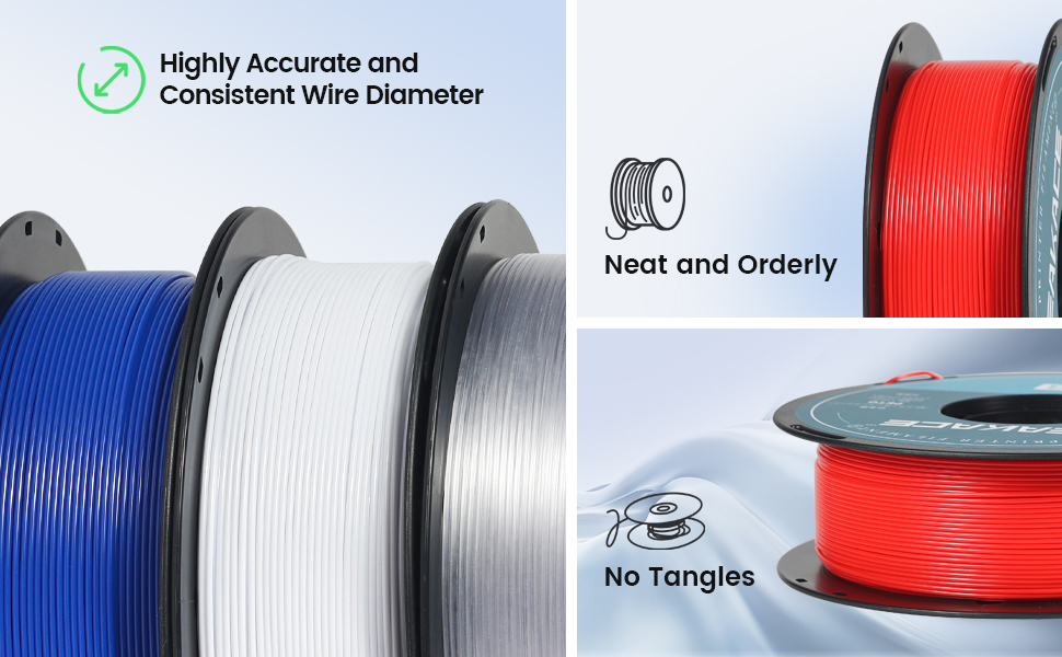 PEAKACE - Filamento PETG de 1,75 mm, filamento de impresora 3D, filamento de 1 kg (2.2 libras ...