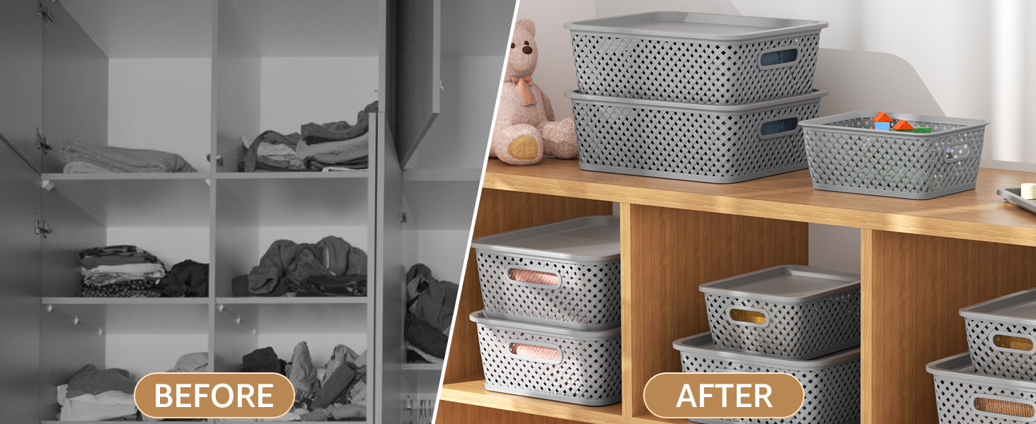 Amazon.com: MaxGear Organization & Storage, Plastic Bins with Lid ...