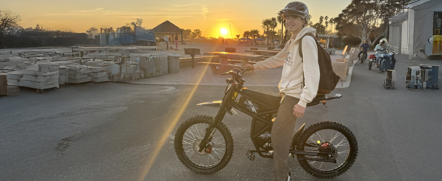 Riding'times GT73 Electric Dirt Bike for Adults | 2400W Ebike with 1747Wh Dual Battery, Max 60KM ...