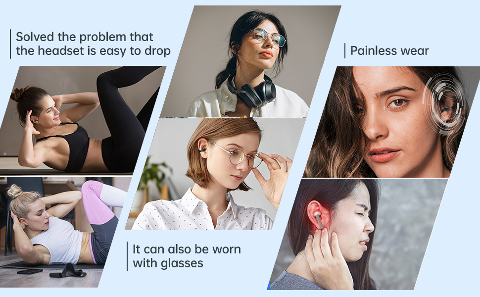 Amazon.com: Mudtun Wireless Ear Clip Bone Conduction Headphones ...