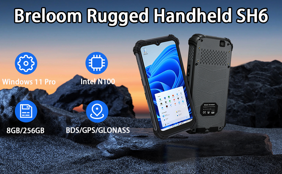 Amazon.com: Breloom SH6 Handheld Terminal, Windows 11 Pro, Intel N100, 8GB+256GB, 6.5" Rugged ...