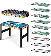 COSTWAY 4-In-1 Multi Game Table, 125cm Combination Multi-Game Table with Hockey, Table Tennis ...