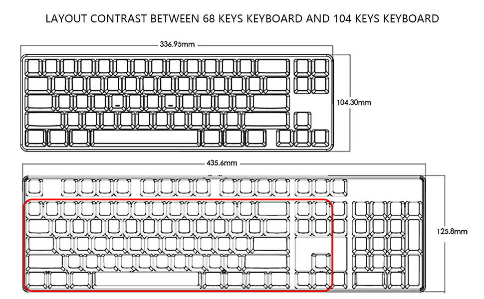 Qisan Mechanical Gaming Keyboard with 68 Keys Mini Design Gaming Wired ...