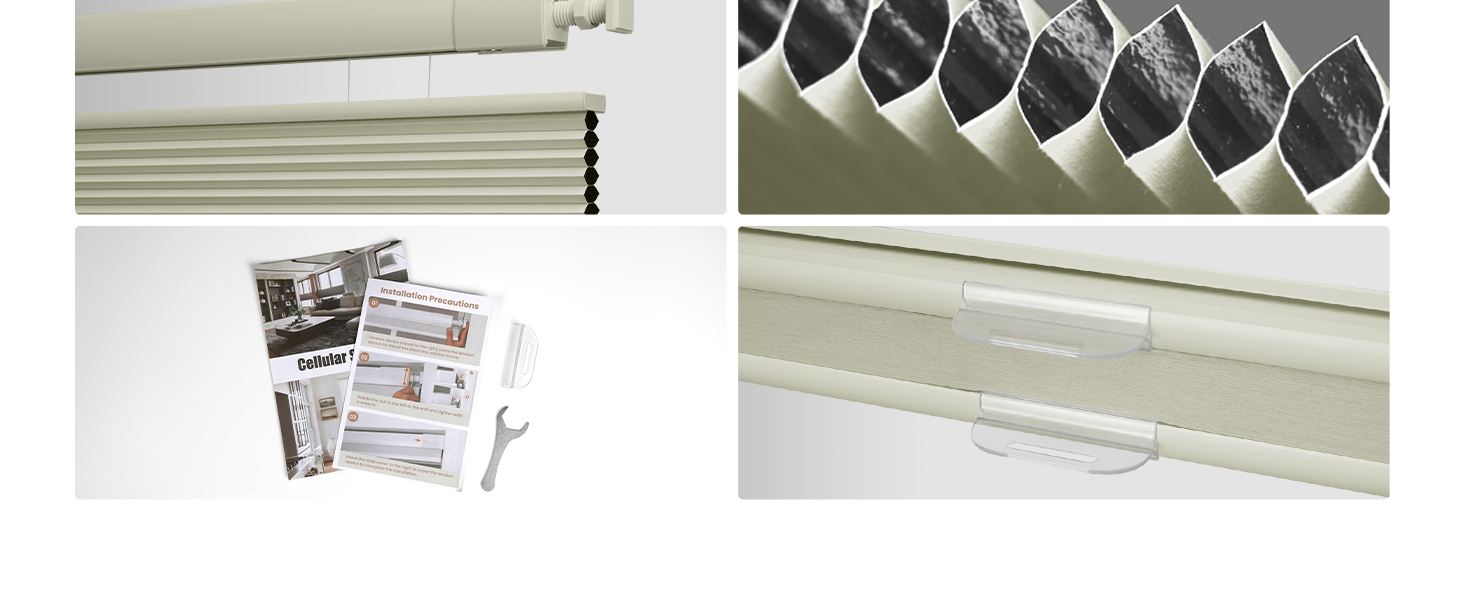 Amazon.com: Boolegon No Drill No Tools Cellular Shades Top Down Bottom ...