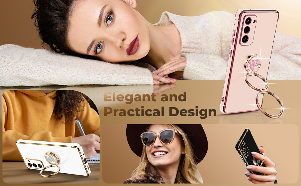 Amazon.com: XYZ for Galaxy S23 Case with Stand, Samsung S23 Case with Double Ring, Women Girls ...