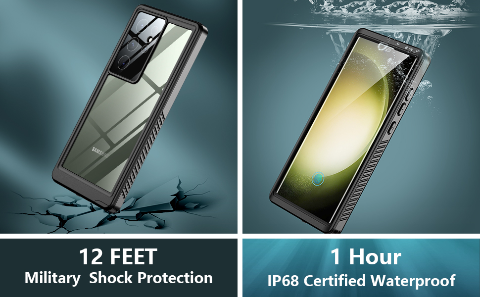 Amazon.com: SPIDERCASE Designed for Samsung Galaxy S23 Ultra Case Waterproof,Built-in Screen ...