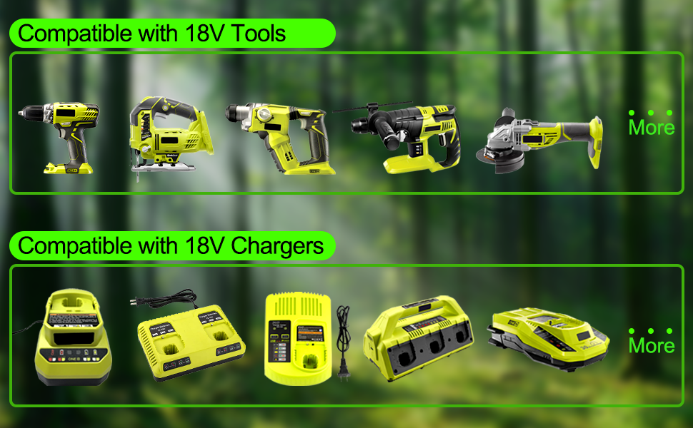 Amazon.com: KIGWOF BAVRUY 4Pack 6.0Ah Replacement for Ryobi 18V Battery P108, Compatible with ...