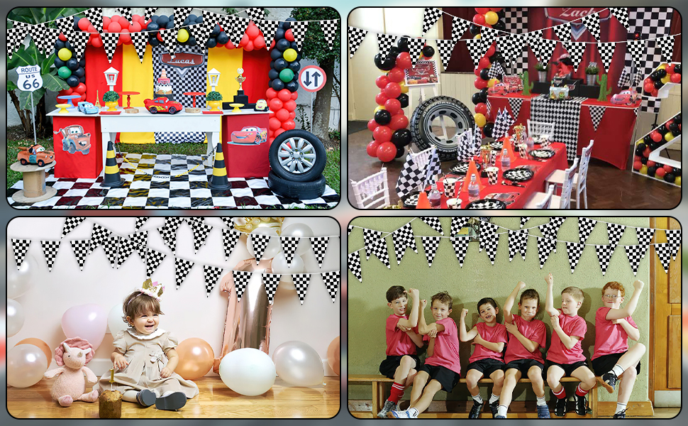 Amazon.com: MARFOREVER 100 ft Black and White Checkered Flag Banner ...