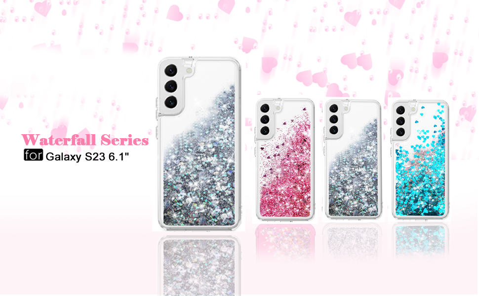 Amazon.com: WORLDMOM for Galaxy S23 Case,Clear Bling Flowing Liquid Floating Sparkle Colorful ...