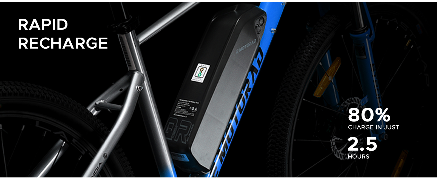 E MOTORAD - RIDE THE ELECTRIC REVOLUTION Unisex X1 Mountain Electric Cycle with 7.65Ah Removable ...