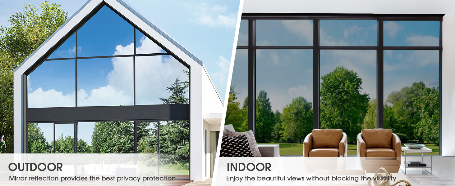 Amazon.com: Coavas One Way Privacy Window Film Window Tint for Home Heat Control Sun Blocking ...