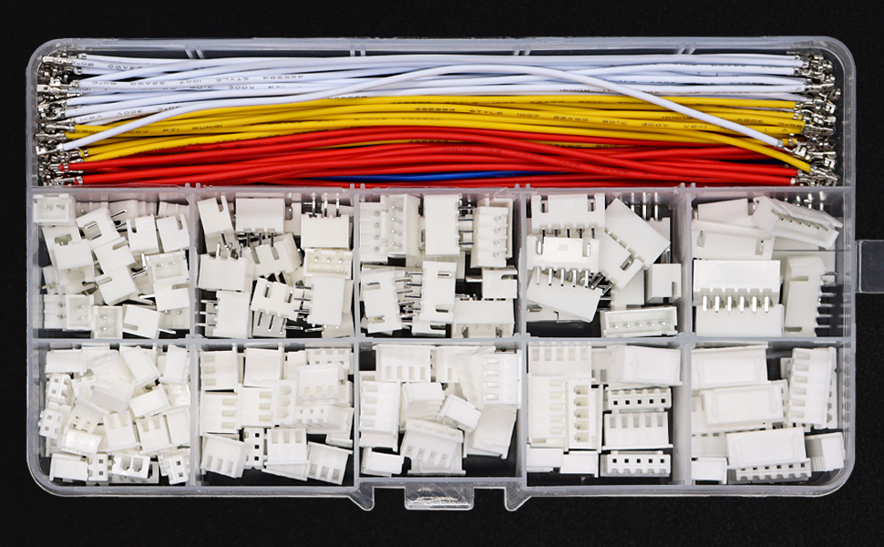 Amazon.com: Taiss 250PCS JST XH Connector Kit 2.54mm 2Pin 3Pin 4Pin 5Pin 6Pin Housing Female and ...